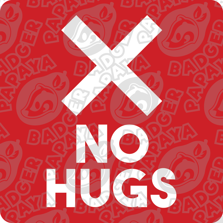No Hugs Consent Badge – Papaya Badger