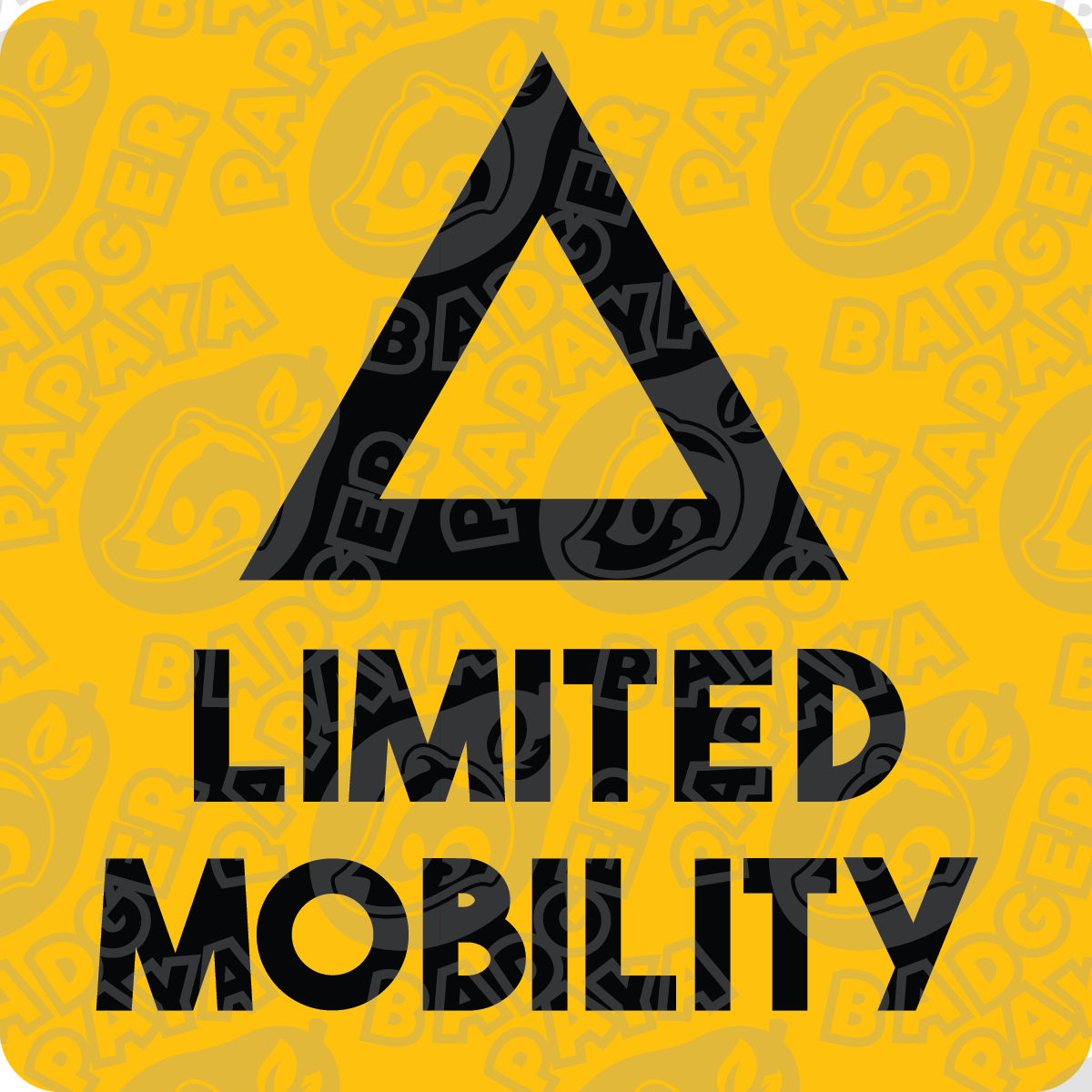 Limited Mobility Consent Badge – Papaya Badger